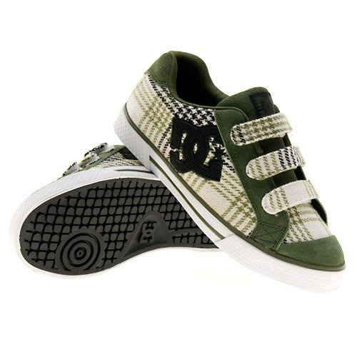 DC Chelsea Velcro WMN bronze green/white shoes | | Skateshop ...